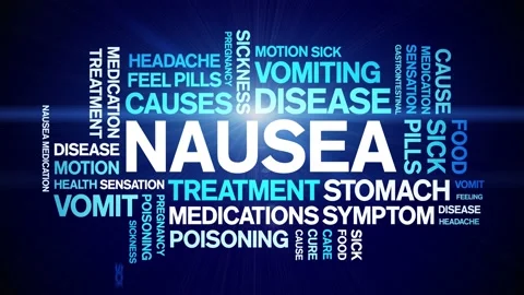 Nausea animated word cloud,tag animation... | Stock Video | Pond5