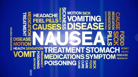 Nausea animated word cloud,tag animation... | Stock Video | Pond5