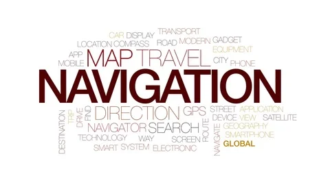 Navigation animated word cloud, text des... | Stock Video | Pond5