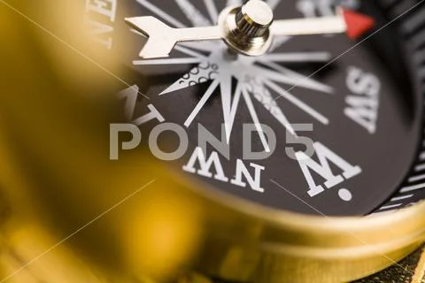Navigation earth, Compass, ambient light travel theme Stock Photo ...