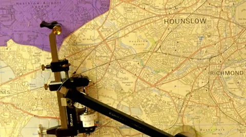 A navigational map with a big compass an... | Stock Video | Pond5