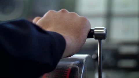 Navigator Set Engine Control Stick Of A ... | Stock Video | Pond5