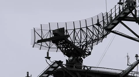 Navy Ship Radar Tower Rotates | Stock Video | Pond5