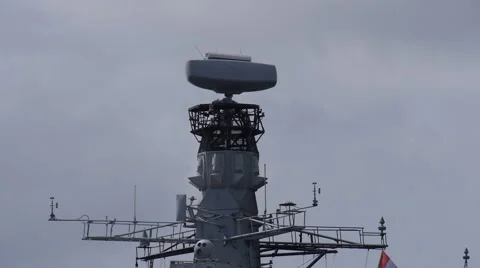 navy warship mast main radar 2 | Stock Video | Pond5