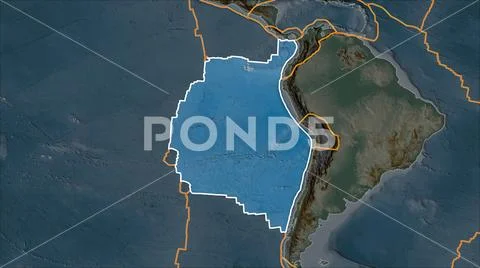 Nazca plate separated. Relief map: Royalty Free #96070422