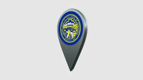 Nebraska State Flag Location Map Marker ... | Stock Video | Pond5