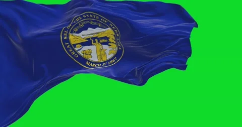 The Nebraska state flag waving in the wi... | Stock Video | Pond5