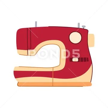 Needle sew machine cartoon vector illustration: Royalty Free #247243690