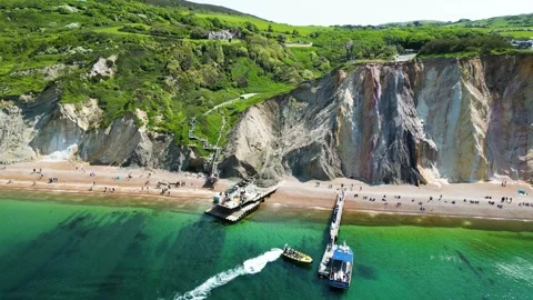 Needles beach, Isle of Wight, UK 2023 - ... | Stock Video | Pond5