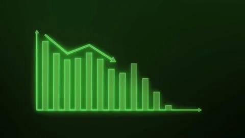 Negative business graph animation glowin... | Stock Video | Pond5