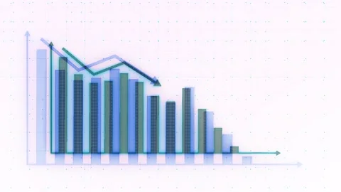 Negative business report animated blue c... | Stock Video | Pond5