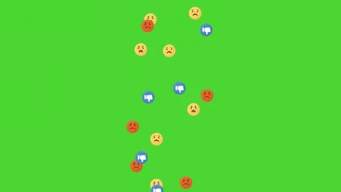negative emoji, animation coming in from... | Stock Video | Pond5