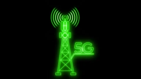 Neon 5G Cell Tower Animated, Wireless Ne... | Stock Video | Pond5
