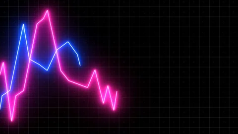 Neon abstract charts with changing value... | Stock Video | Pond5