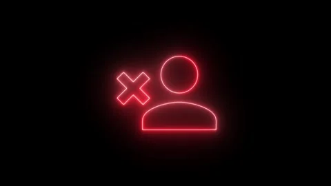 Neon Account remove icon animation on bl... | Stock Video | Pond5