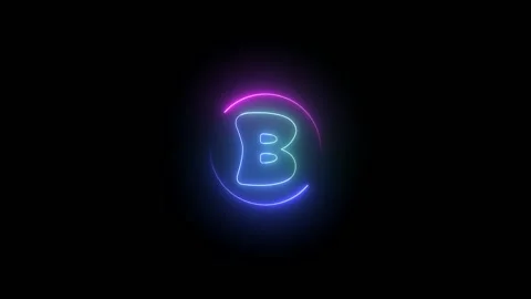 Neon alphabet letter B animation on blac... | Stock Video | Pond5