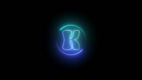 Neon alphabet letter K animation on blac... | Stock Video | Pond5
