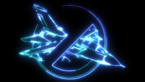 neon animation of Cartoon Military Jet F... | Stock Video | Pond5
