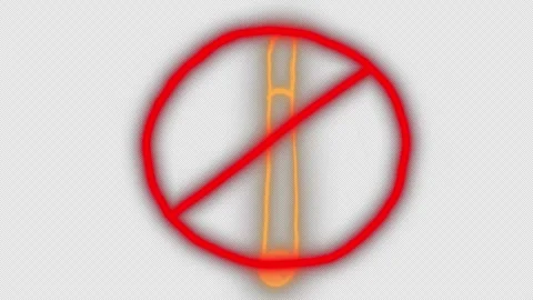 Neon animation of a crossed out cigarett... | Stock Video | Pond5