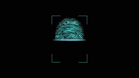 Neon animation of finger scanning. | Stock Video | Pond5