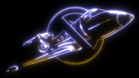 neon animation of Jet airplane | Stock Video | Pond5