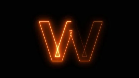 Neon animation seamless Letter W . 4K vi... | Stock Video | Pond5