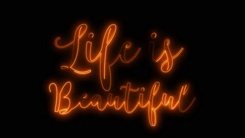 Neon animation seamless Life is Beautifu... | Stock Video | Pond5