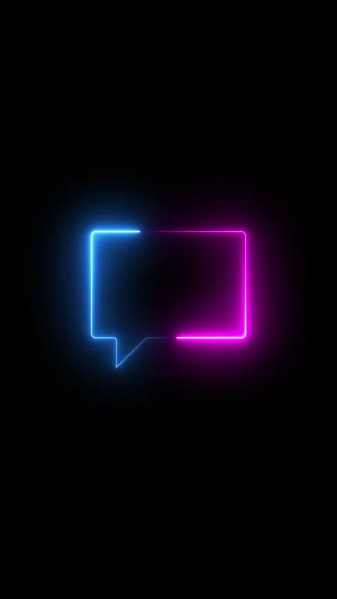 neon animation of text balloon clip art,... | Stock Video | Pond5