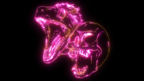 neon animation of Velociraptor Dinosaur | Stock Video | Pond5