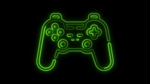 Neon Animation video game controller sig... | Stock Video | Pond5