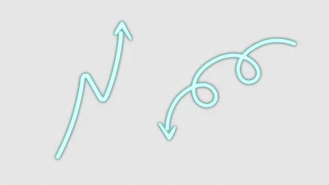 Neon arrows, Glow, alpha channel (transp... | Stock Video | Pond5