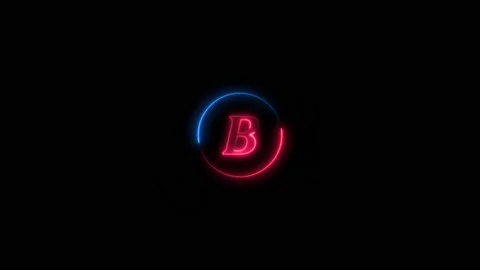 Neon B letter intro animated black backg... | Stock Video | Pond5