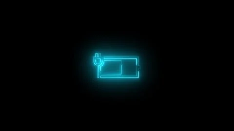 Neon battery charging icon cyan glowing ... | Stock Video | Pond5