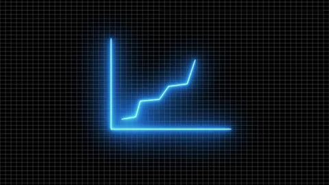 Neon blue glowing line graph animated on... | Stock Video | Pond5