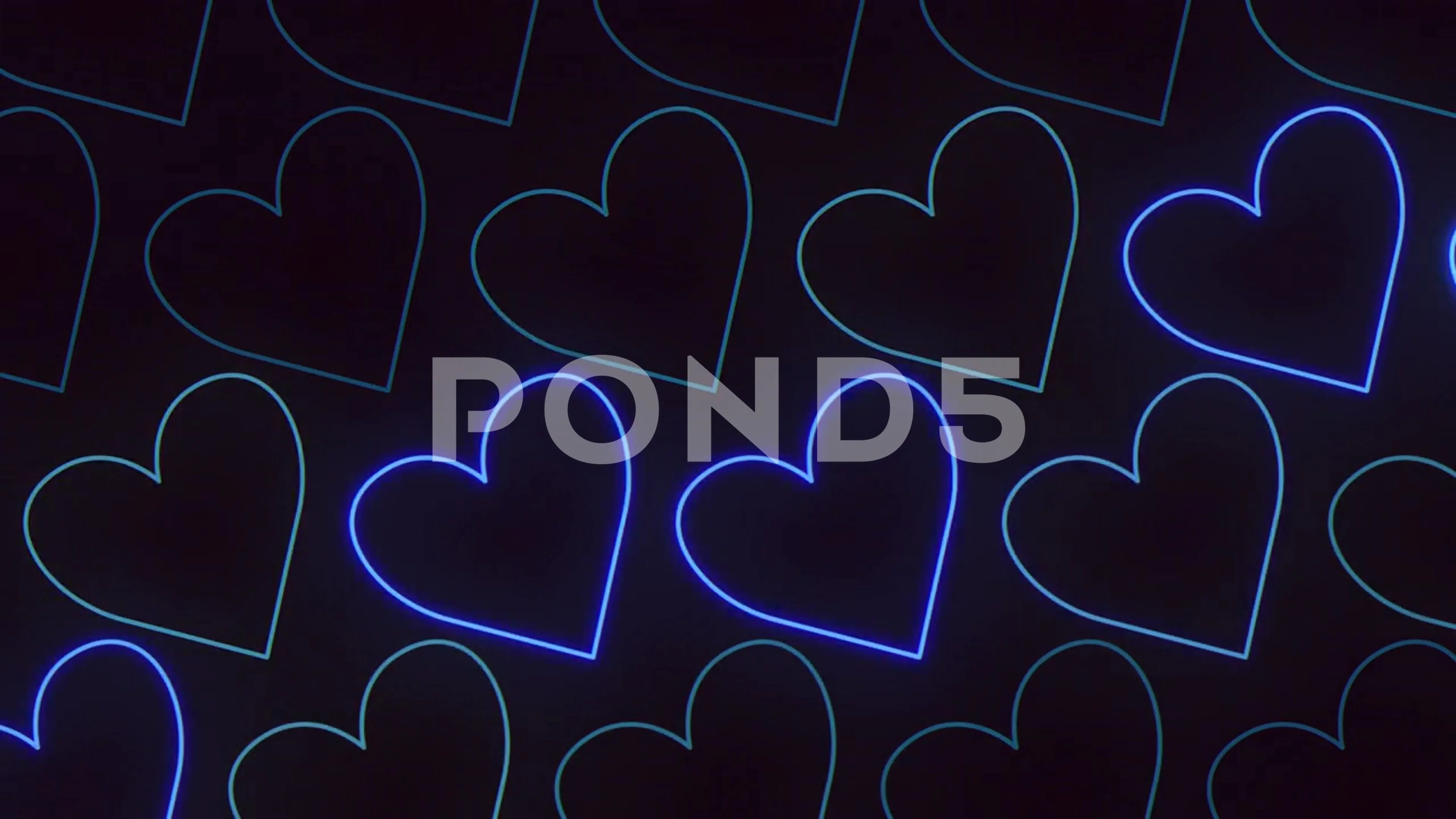 Neon Blue Hearts