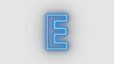 Neon Blue Letter E Flicker Light Animati... | Stock Video | Pond5