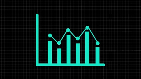 Neon blue line graph animated on a dark ... | Stock Video | Pond5