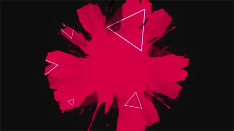 Neon blue triangles and red ink on black... | Stock Video | Pond5