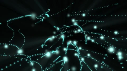 Neon blue vortex of particles of light i... | Stock Video | Pond5