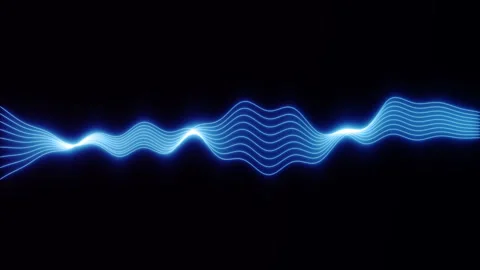 Neon blue waves animation on black backg... | Stock Video | Pond5