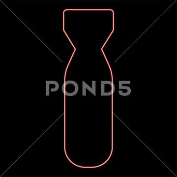 Neon bomb air red color vector illustration image flat style ~ Clip Art ...