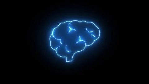 neon brain animated neon brain thinking ... | Stock Video | Pond5