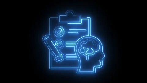 Neon brain with checklist animation symb... | Stock Video | Pond5