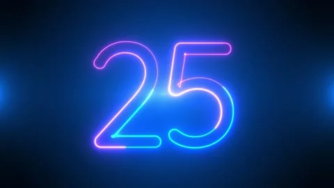 Neon bright glowing countdown timer from... | Stock Video | Pond5