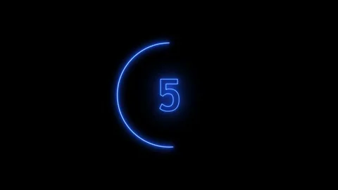 Neon bright glowing countdown timer from... | Stock Video | Pond5