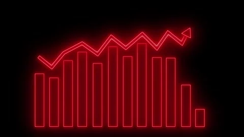 Neon Business Bar Chart with Upward Tren... | Stock Video | Pond5
