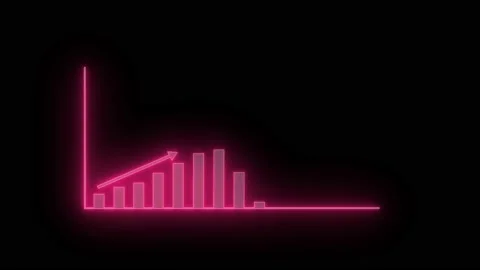 Neon business growth graph chart animate... | Stock Video | Pond5