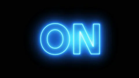 Neon On Button Sign Animation on dark ba... | Stock Video | Pond5