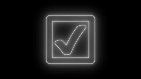 Neon checkbox icon animation, Glowing Ch... | Stock Video | Pond5