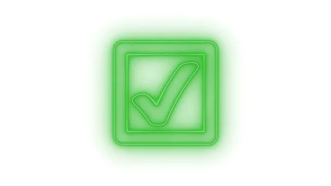 Neon checkbox icon animation, Glowing Ch... | Stock Video | Pond5